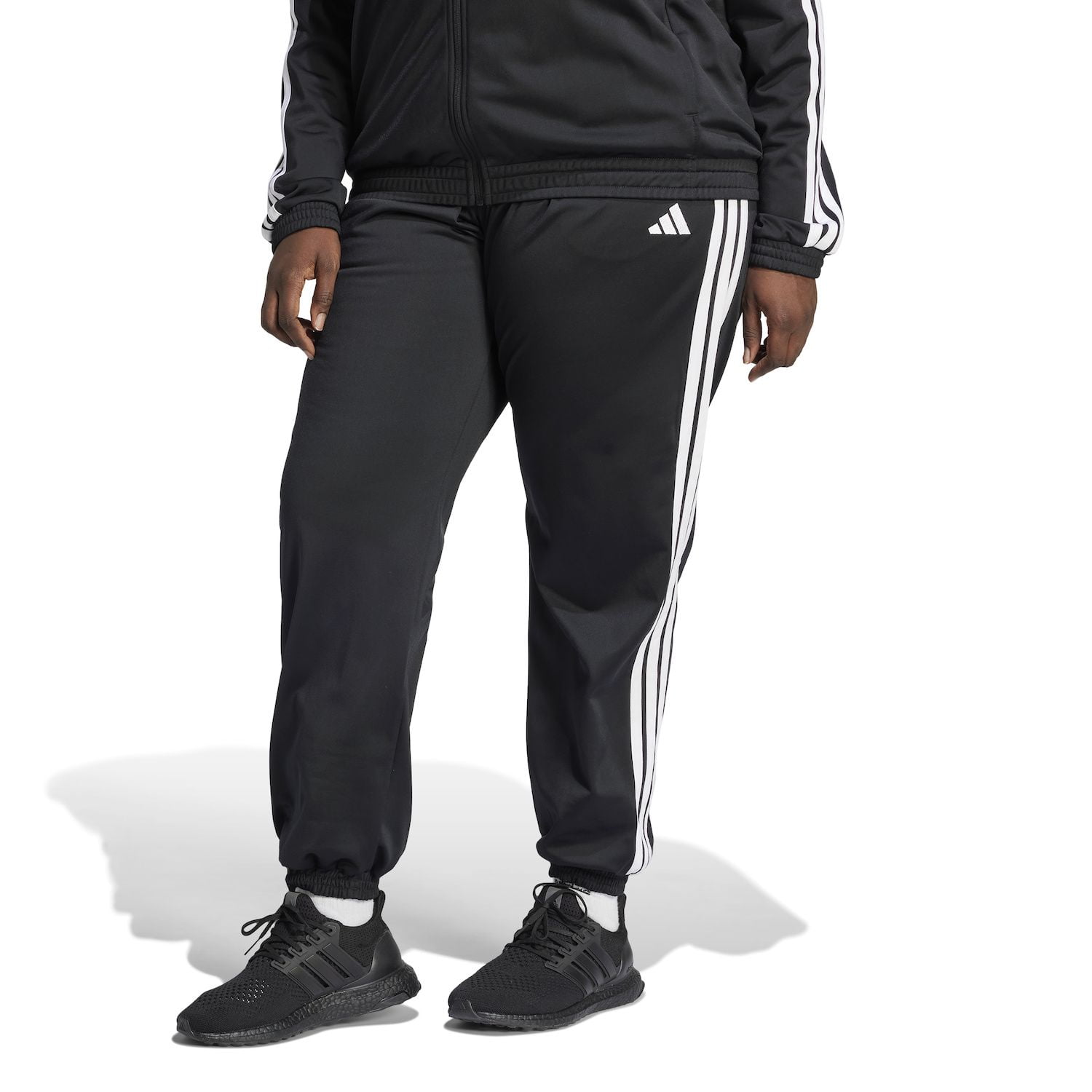 Plus Size adidas Tricot 3-Stripes Sportswear Track Pants Color: Black ...