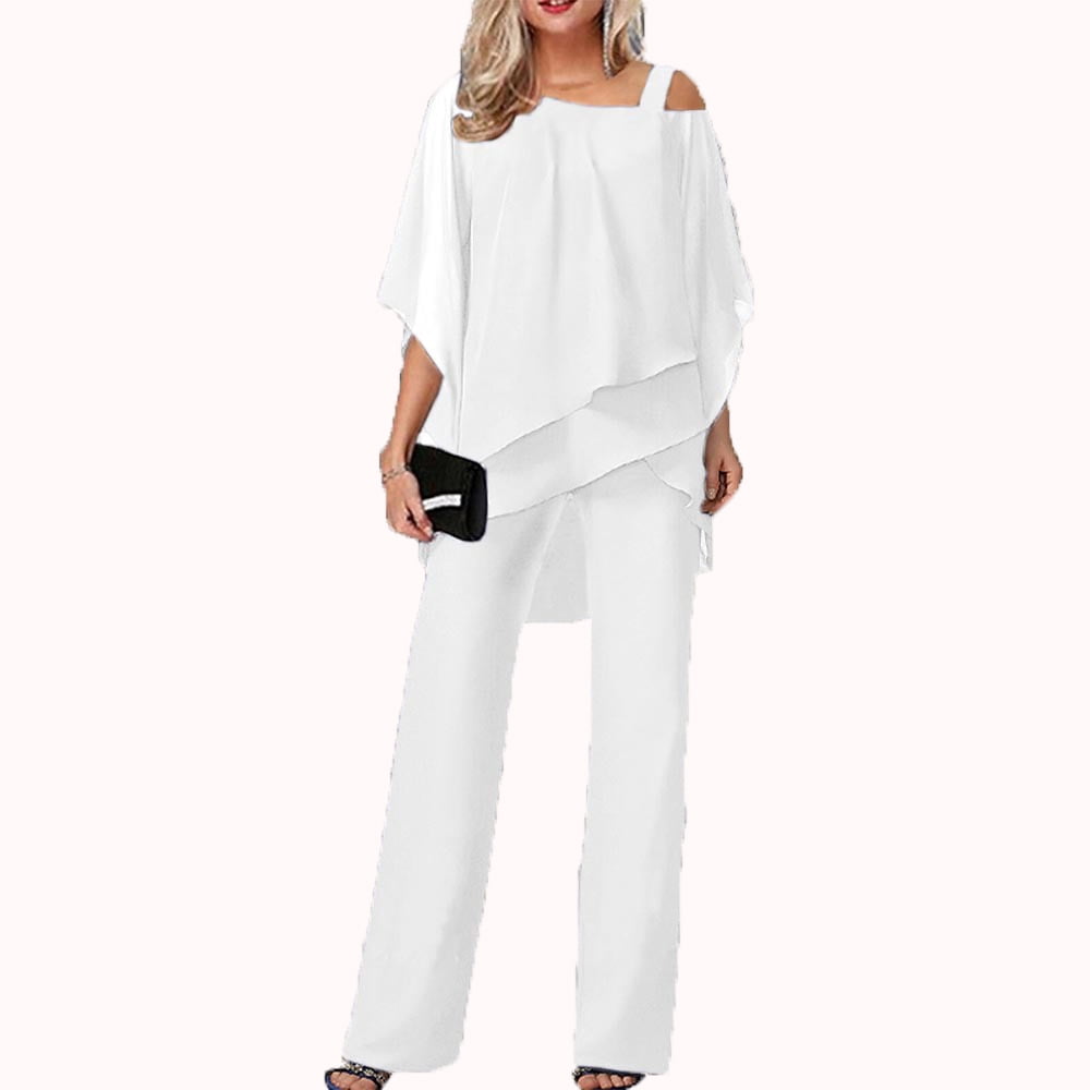 Plus Size of Chiffon Sets Ruffle Layers Wedding Guest Outfit - Walmart.com