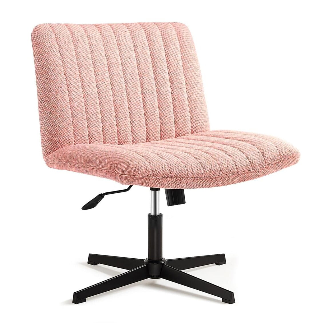 Plus Sized Home Office Chair, No Wheels Armless Swivel Chair with Cross ...