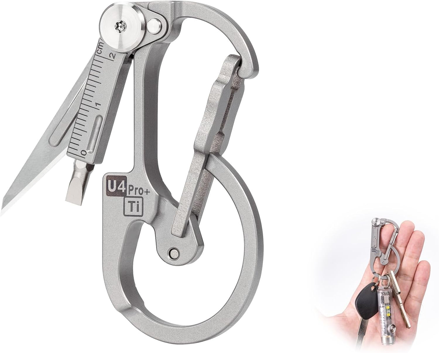 Plus Titanium Carabiner Clip, Small EDC Carabiner Keychain Multitool ...