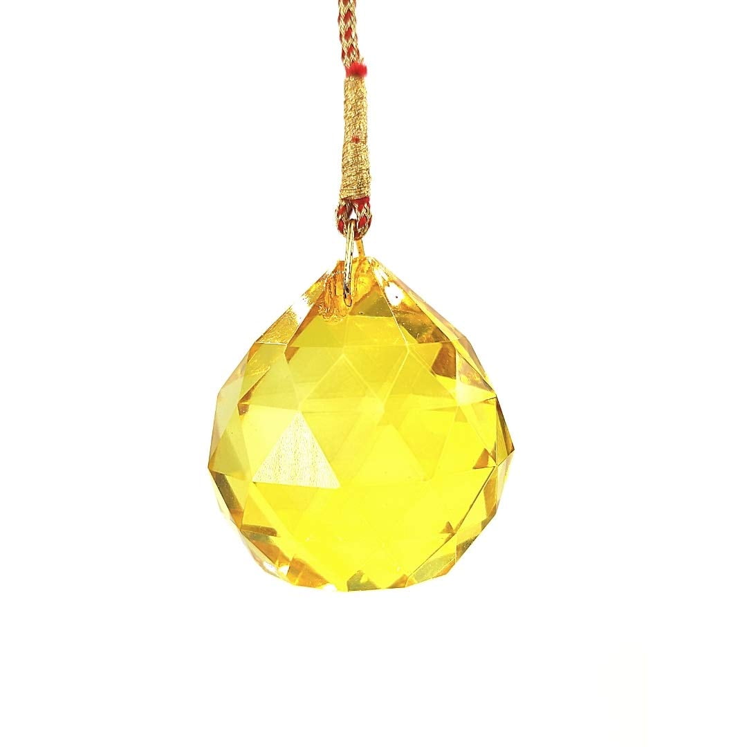 Plus Value Feng Shui Vastu Hanging Crystal Ball for Positive Energy Good Luck Sun Catcher ...