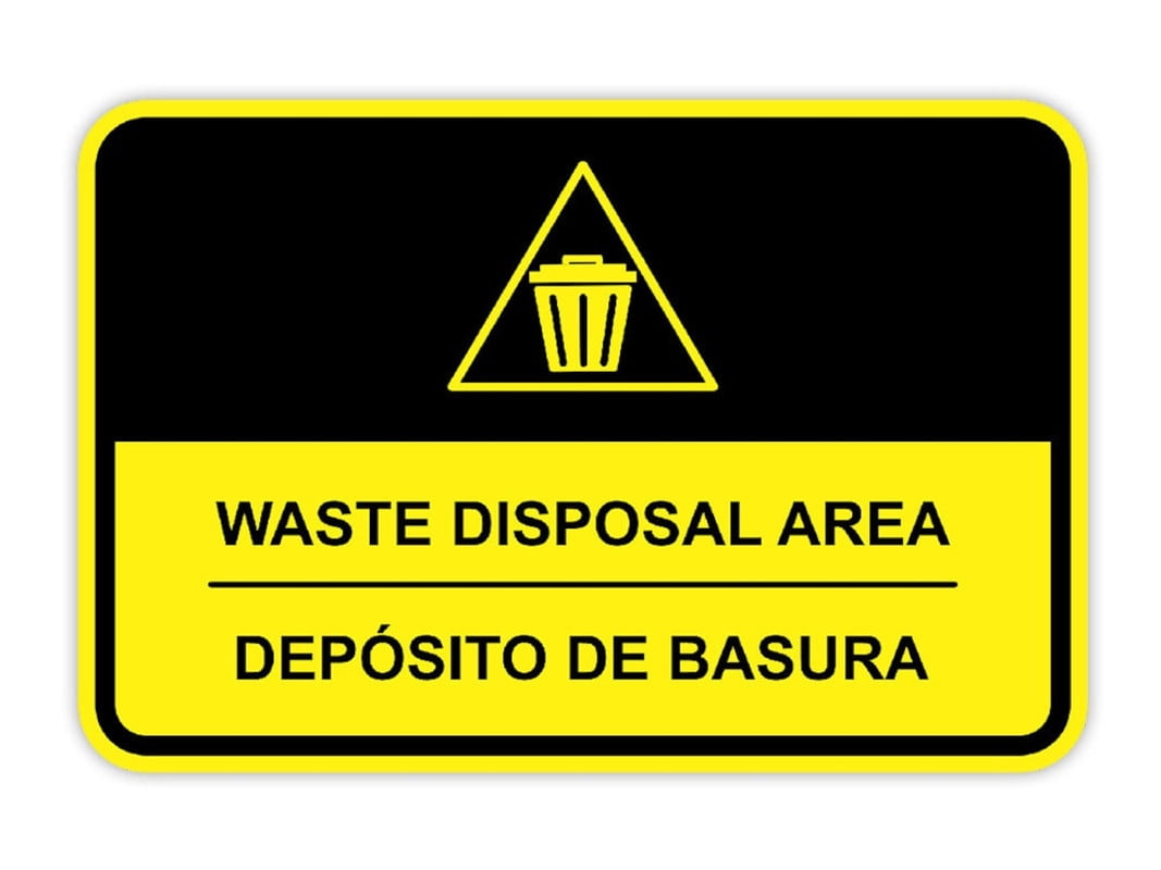 Plus Waste Disposal Area Sign Aluminum 8X12 Inch Uv Ink Printed For ...