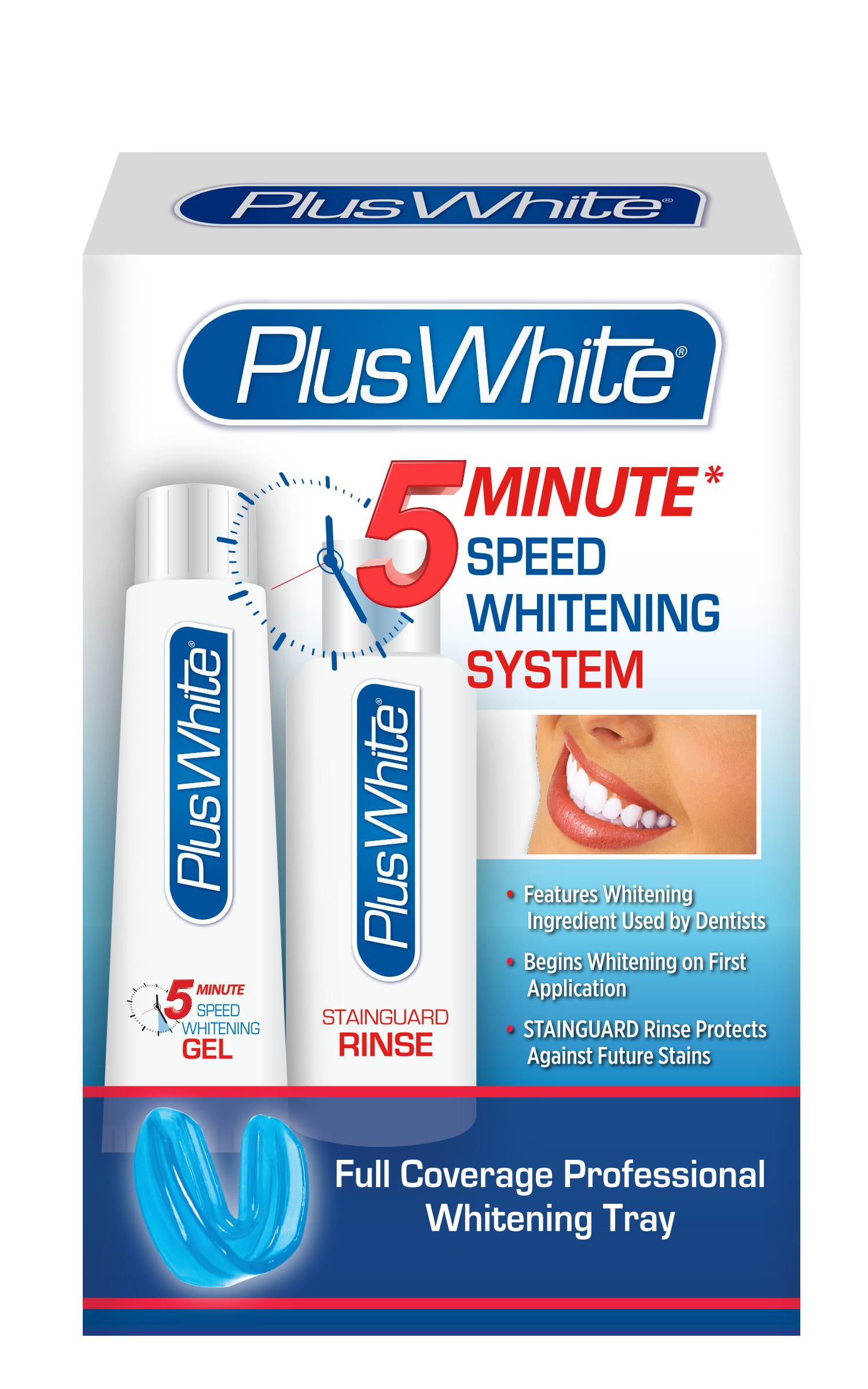 Plus White 5 Minute Premier Whitening System - Teeth Brushing Kit, Gel ...