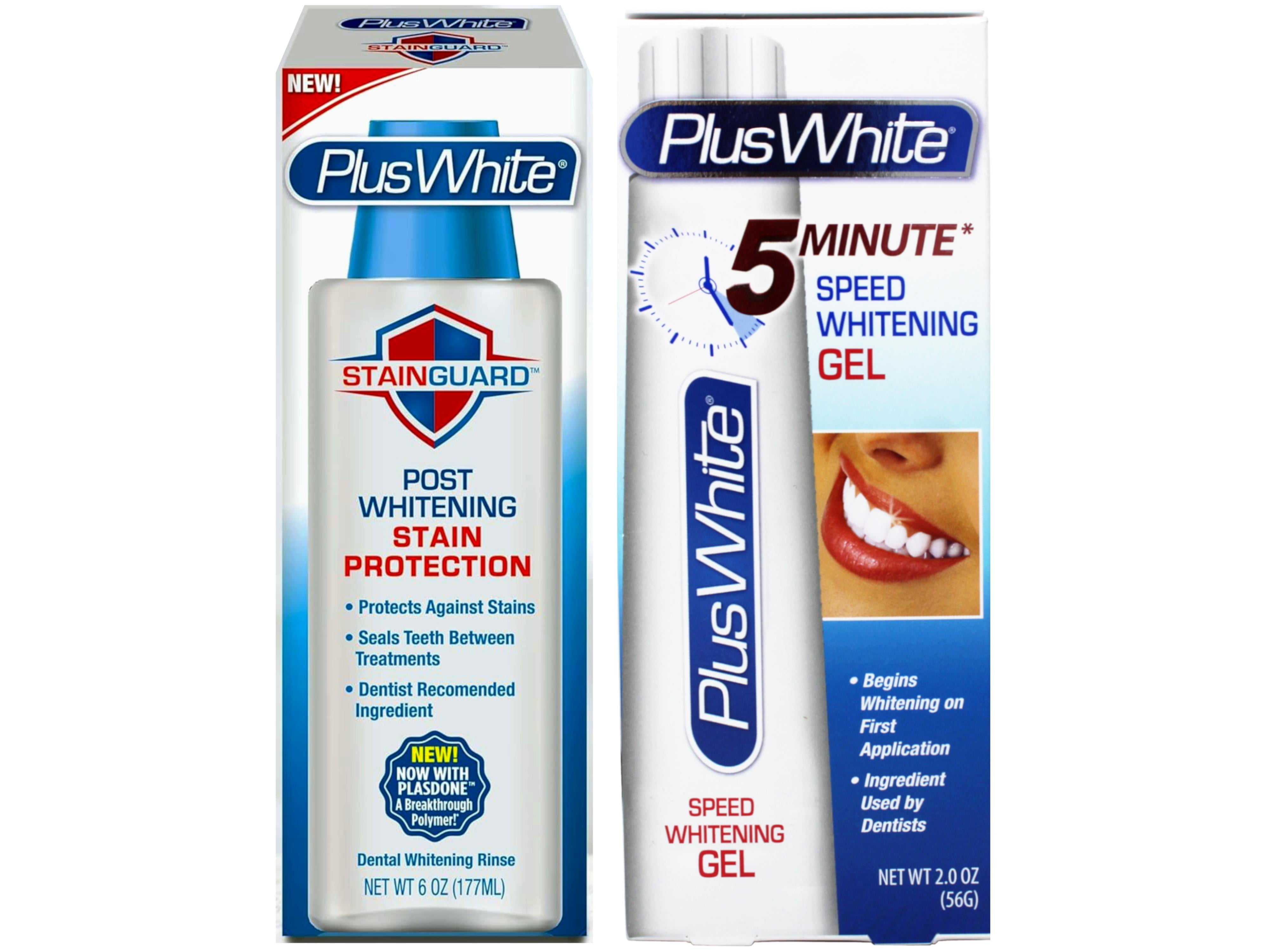 Plus White Teeth Whitening Products Set - 5 Minute Teeth Whitening Gel ...