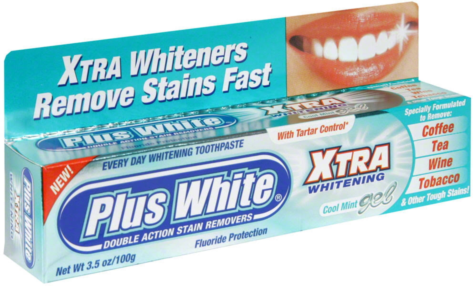 Plus White Xtra Whitening Toothpaste Gel Cool Mint 3.50 oz - (Pack of 3 ...