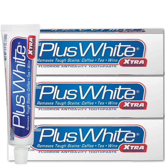 Plus White Xtra Whitening Toothpaste - Teeth Whitener, Anti-Cavity ...