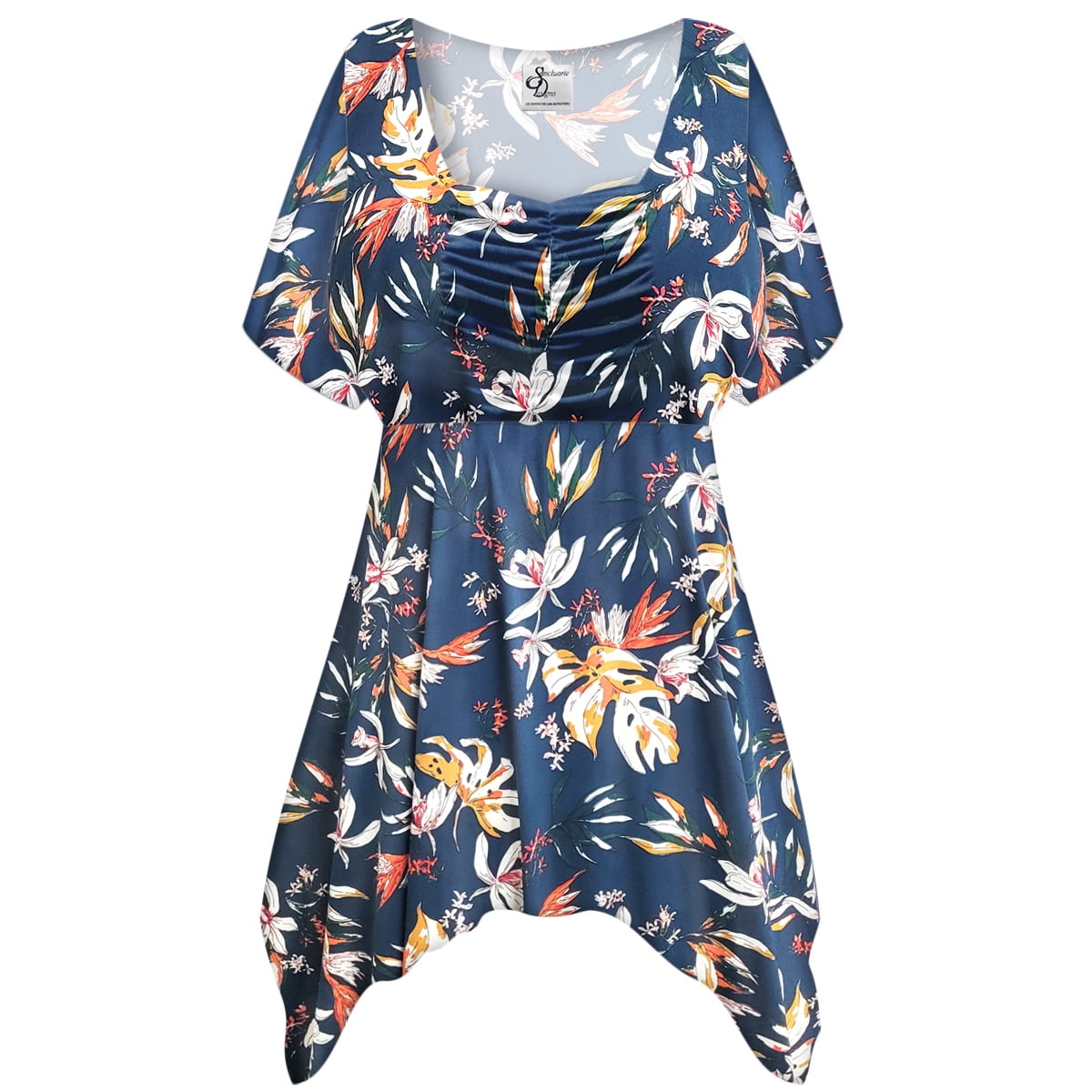 Plus size 9x Extra Tall Womens Short Sleeve Casual Midnight Blue ...