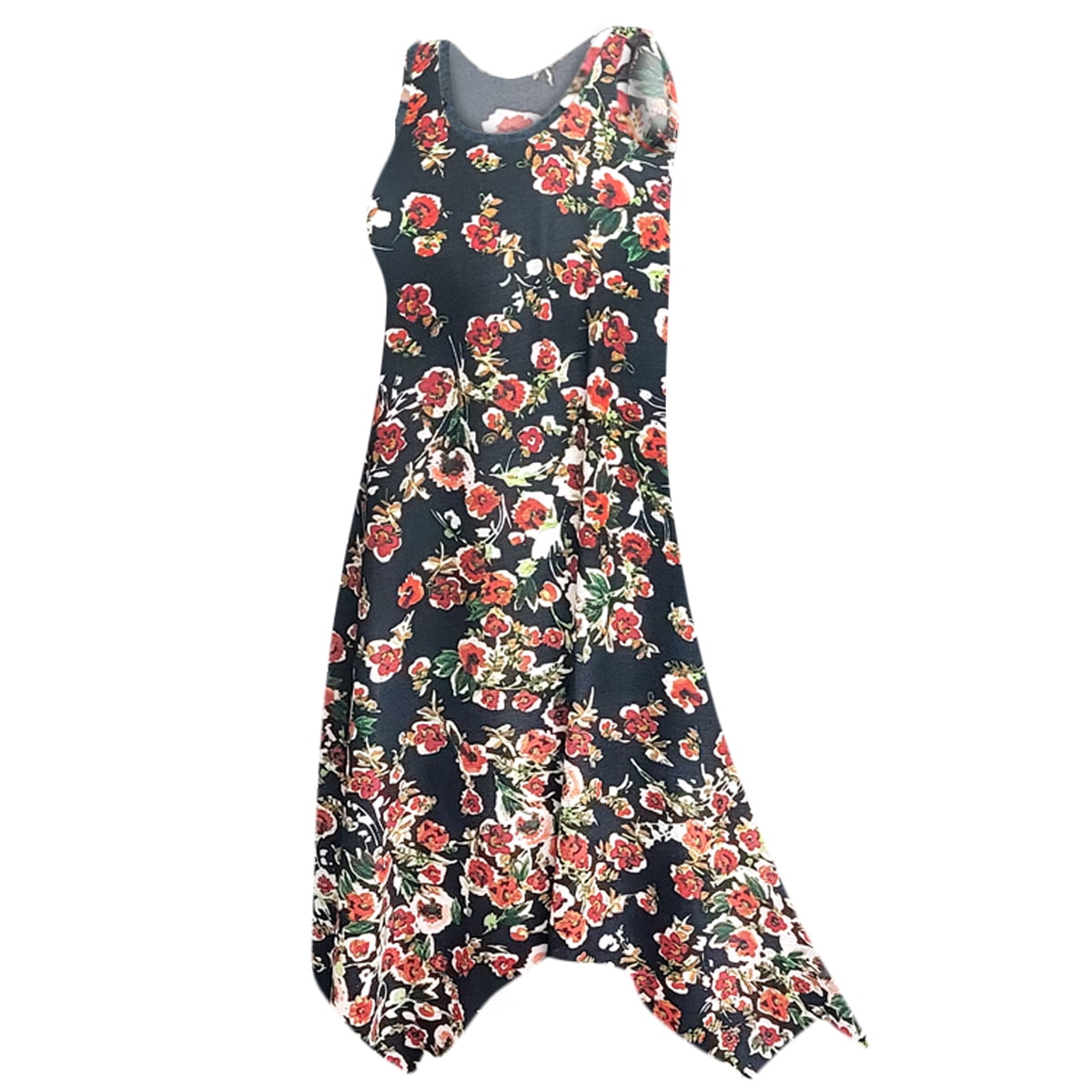 Plus size 9x Petite Womens Sleeveless Midnight Red Garden Designer ...