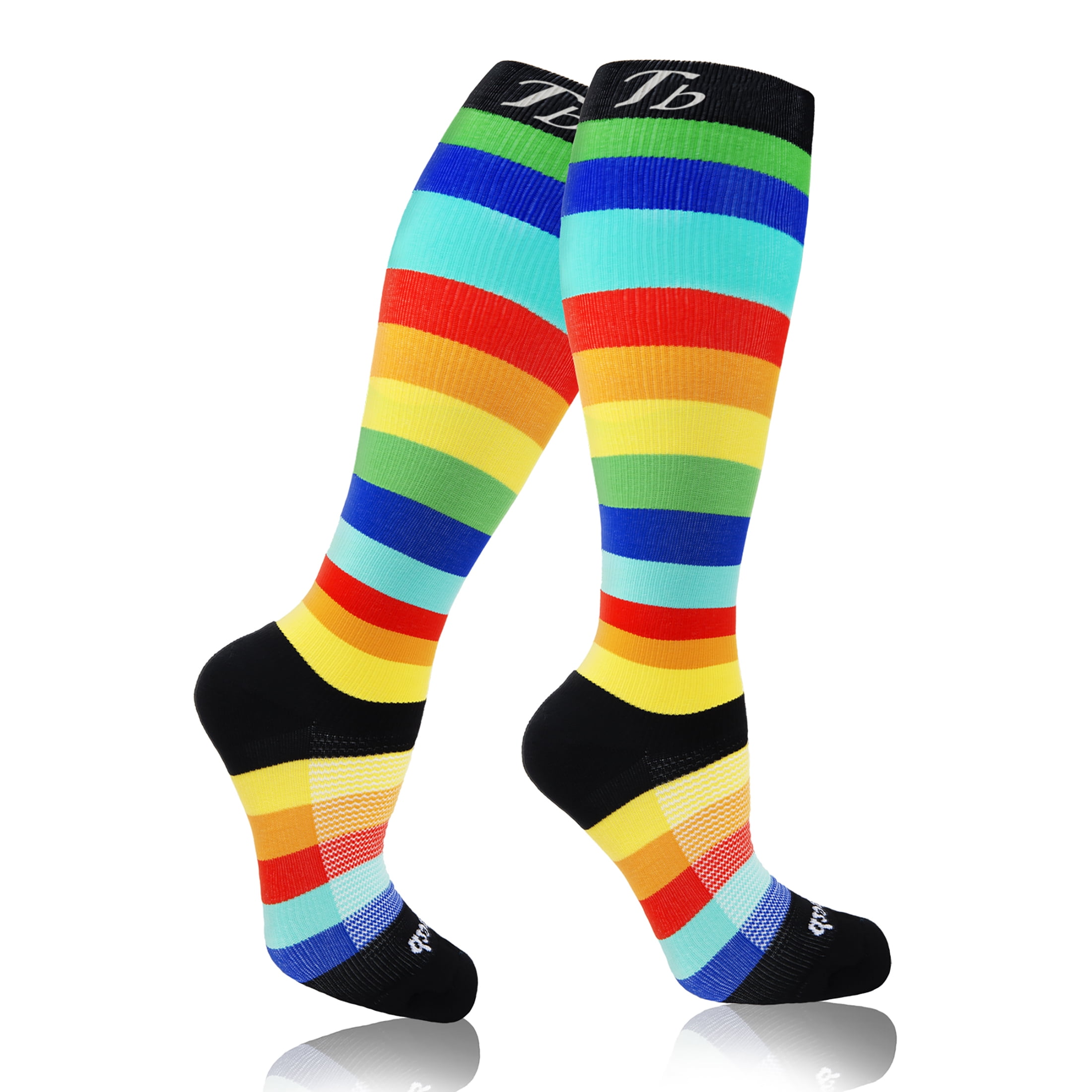 Plus size compression socks wide calf men women knee high 20-30 mmhg ...