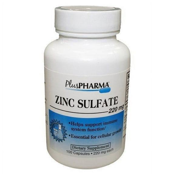 PlusPharma Zinc Sulfate 220 mg- Immune Support & Cellular Growth, 100 Count Tablets - Walmart.com