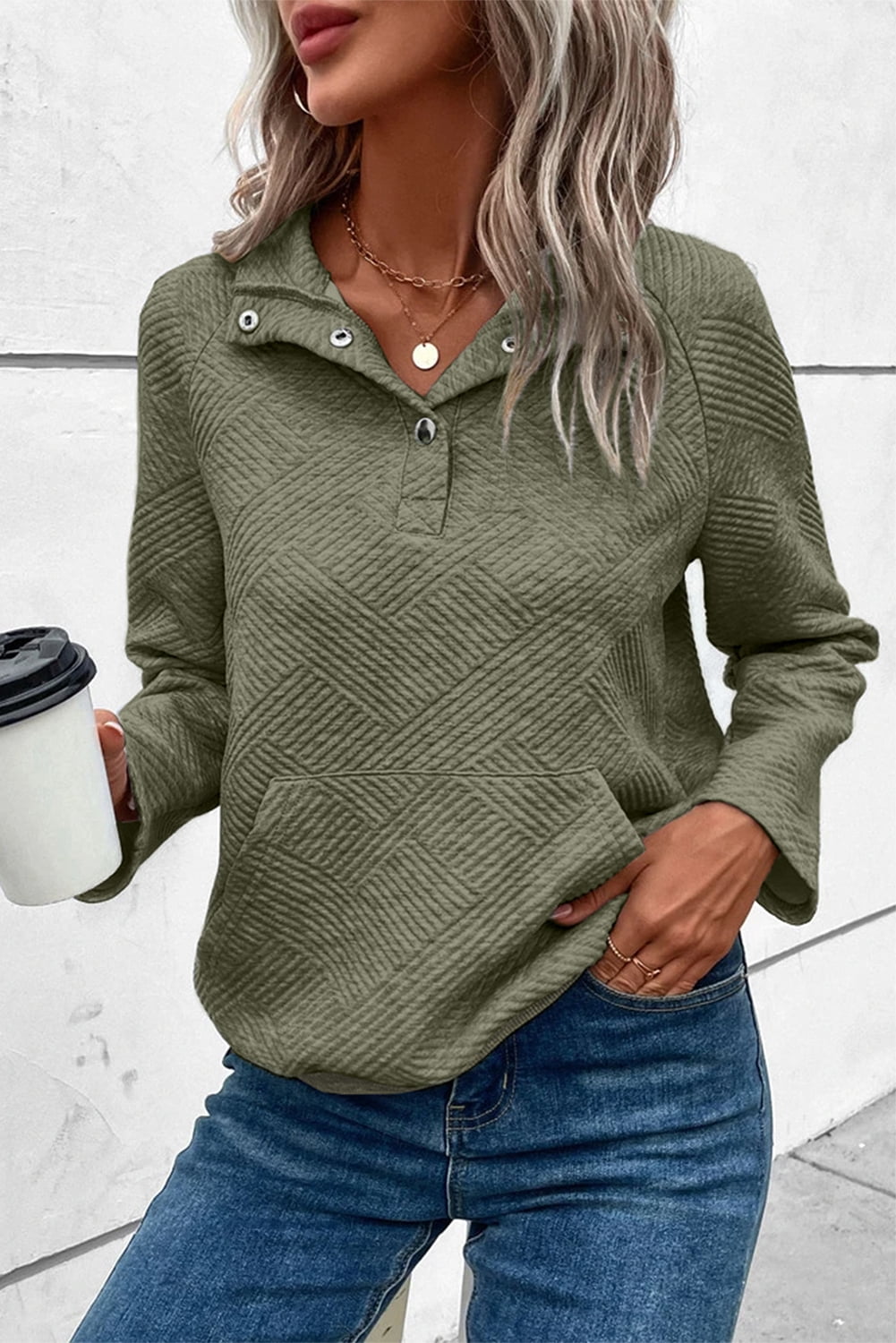 Plusashion Cozy Textured Knit with Pockets - Your Essential Wardrobe ...