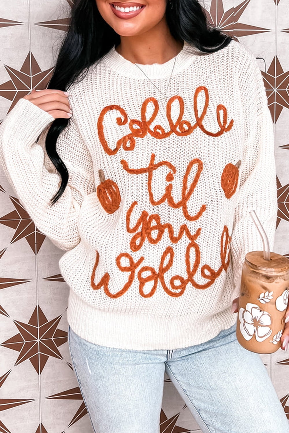 Plusashion Pop-Up Letter Sweater: Playful Style, Size Variety ...