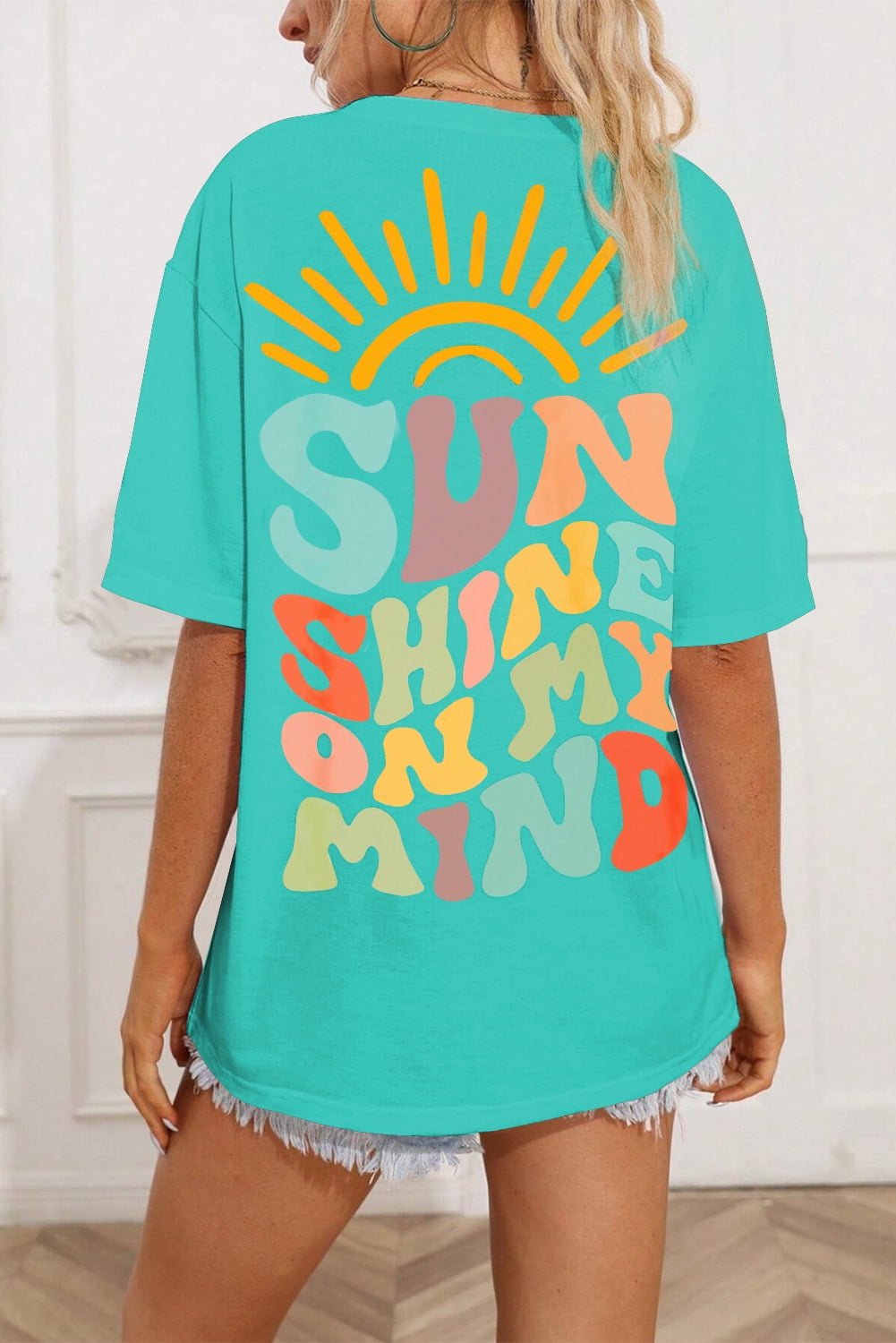 Plusashion Soft Mint Tee: 'Sunshine' Mood, Comfort-Fit, Style Alert ...