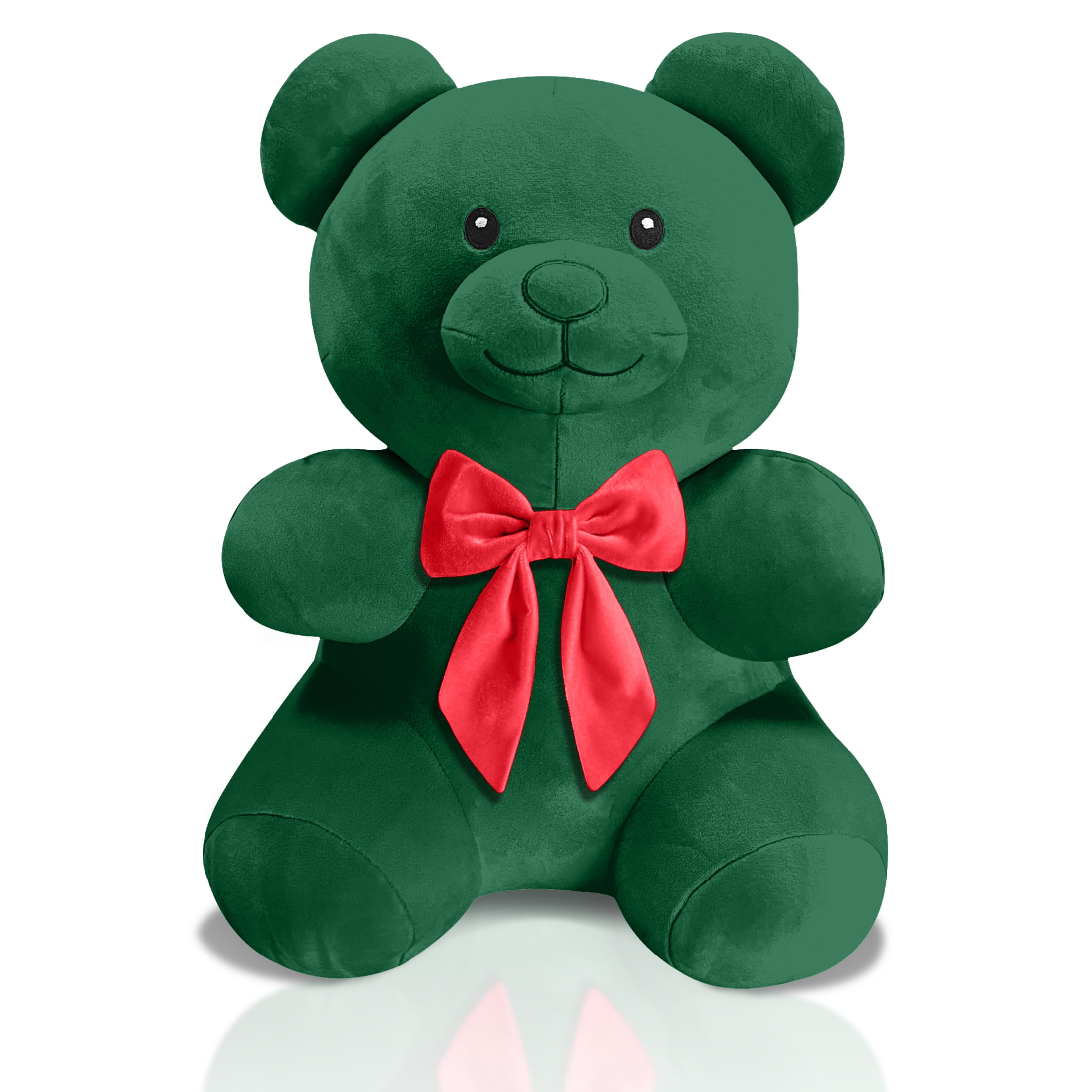 Plush 16-inch Classic Green Gummy Bear with Velvety Red Bow, By Holiday ...