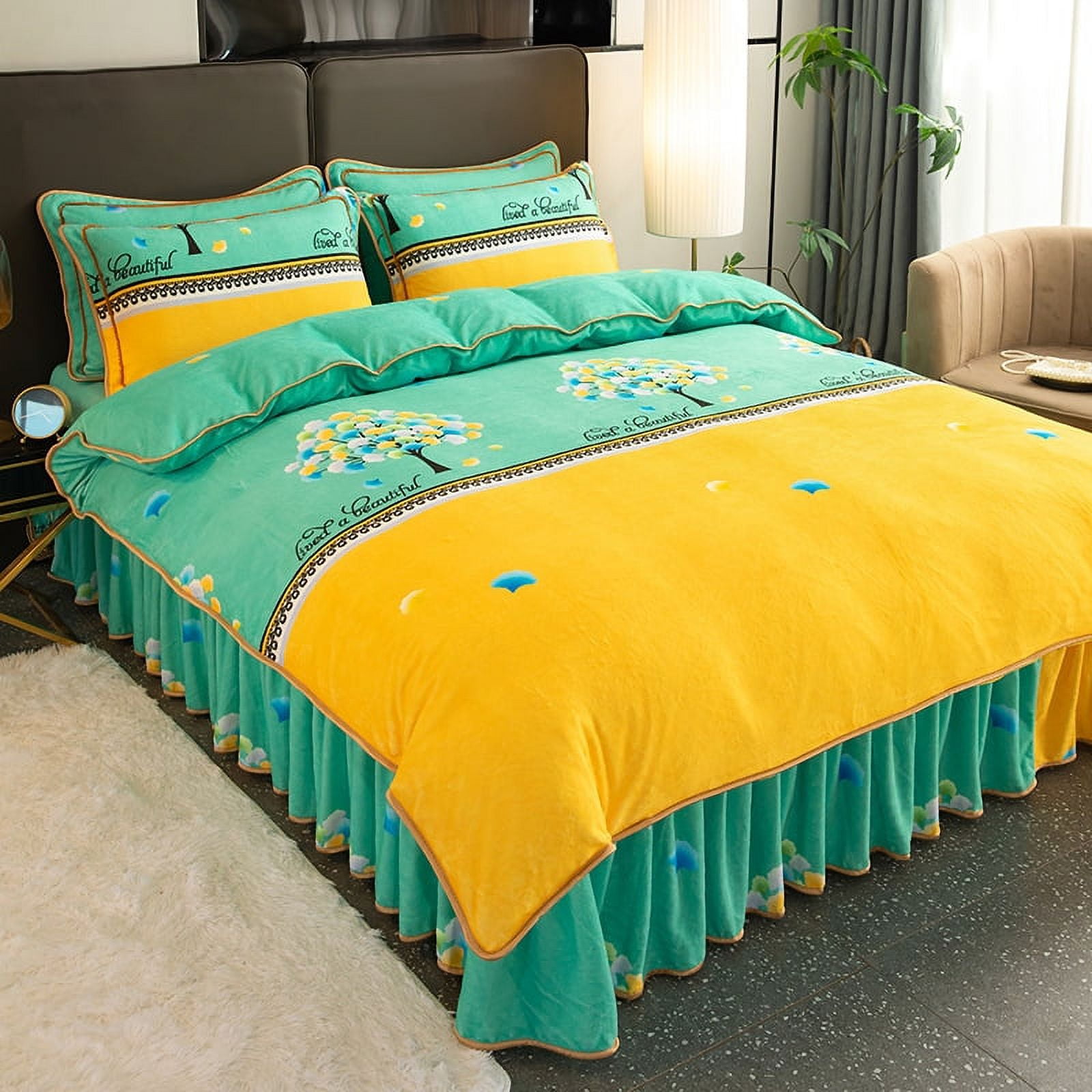Plush 4 Piece - Luxury Ultra Soft Fluffy Fuzzy Comforter Cover with 2 ...