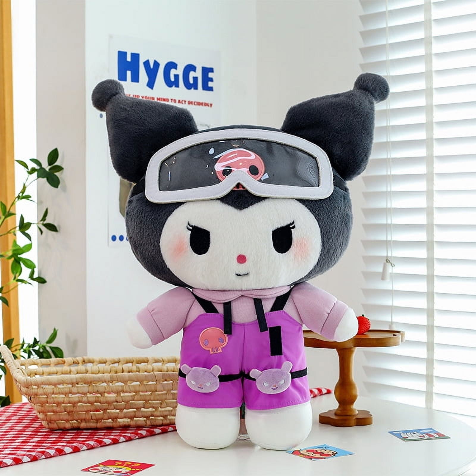 Plush 40/55cm My Melody Kuromi Skiing Plushie Doll Soft Stuffed ...