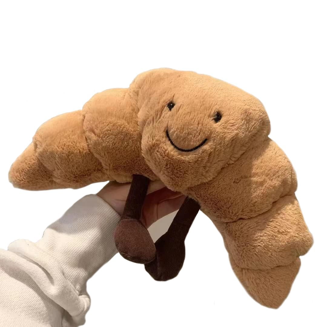 Plush 9" Croissant Plush Cute Smile Croissant Bread Pillow Stuffed ...