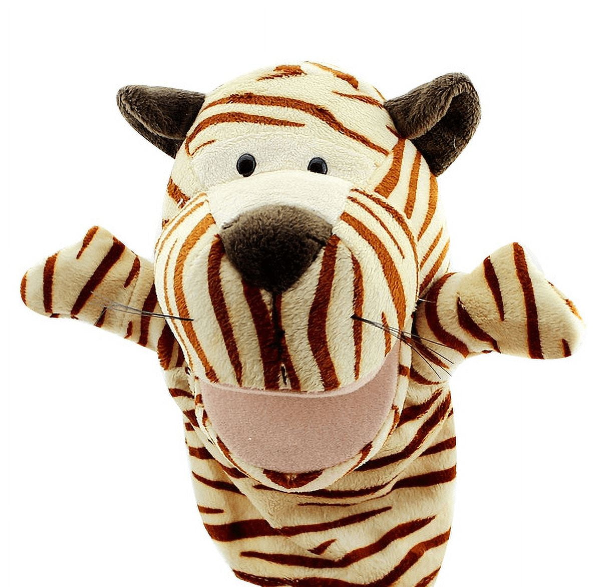 Plush Animal Hand Puppets, Tiger Cow Sheep Lion Rabbit Monkey Plush Toy ...