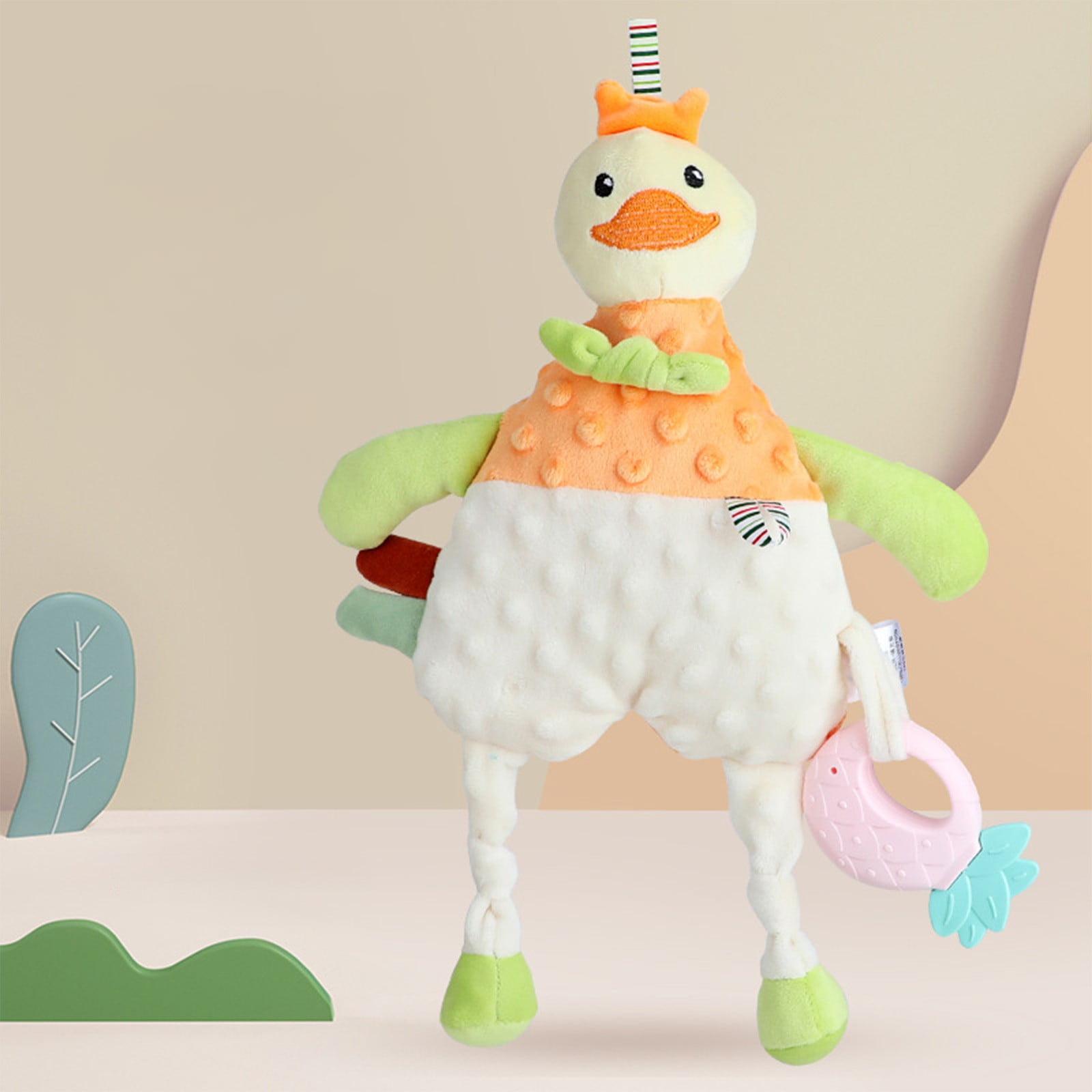 Plush Animal Sensory Stuffed Toy with Crinkle Paper & Teether for ...