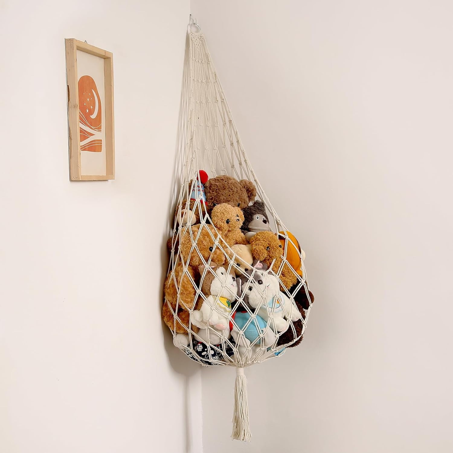 Plush Animal Storage Organizer Corner Hanging Mesh Plush Animal hammock ...