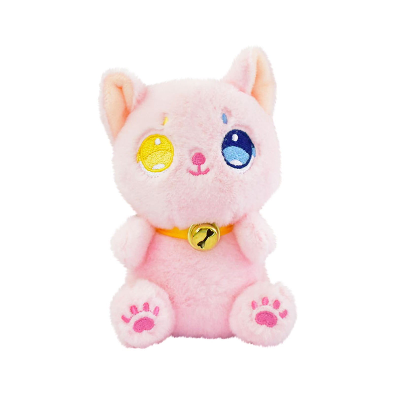 Plush Animals Adorable Black Cat Plush Toy With Colorful Eyes And Bell ...