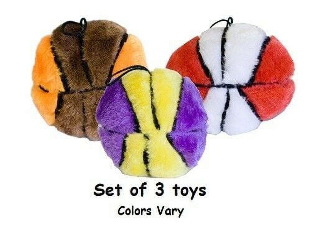 Plush Basketball Dog Toys Squeaker Sport Balls Assorted Colors 4.5" Set ...