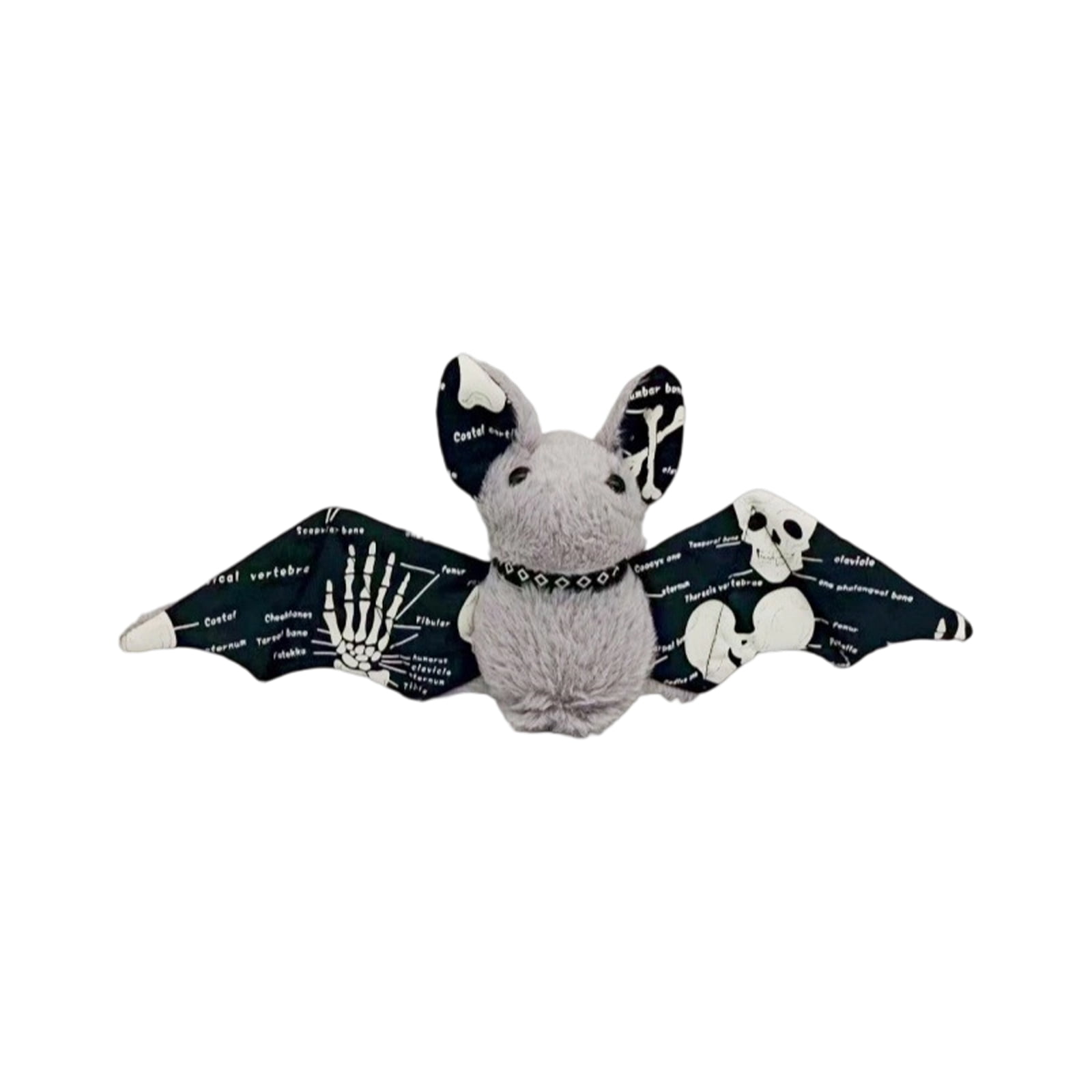 Plush Bat Stuffed Animal Toy with Skeleton Patterned Wings Soft Gothic ...