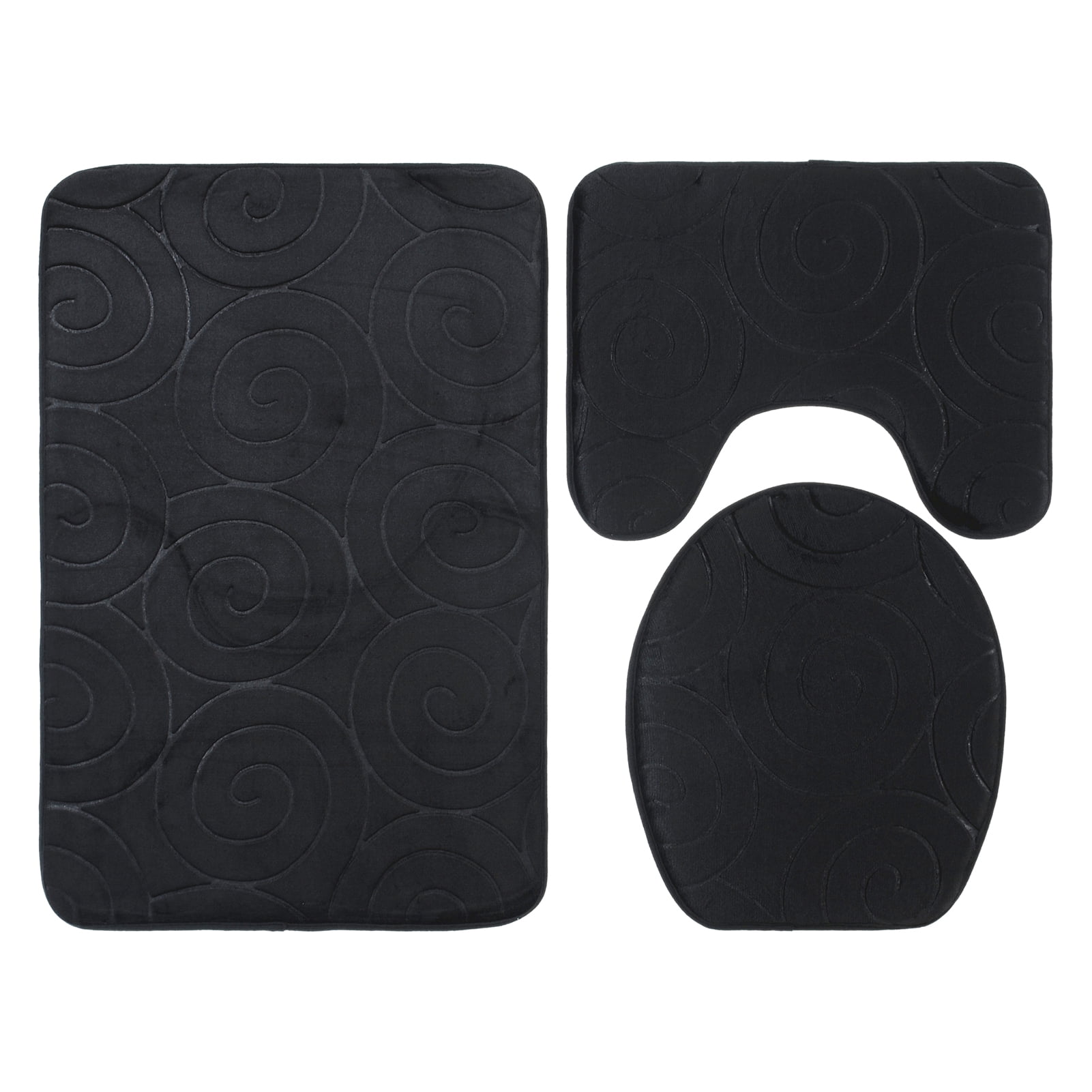 Plush Bath Rug Set , Embossed Texture, Secure Grip, Comfortable Floor ...