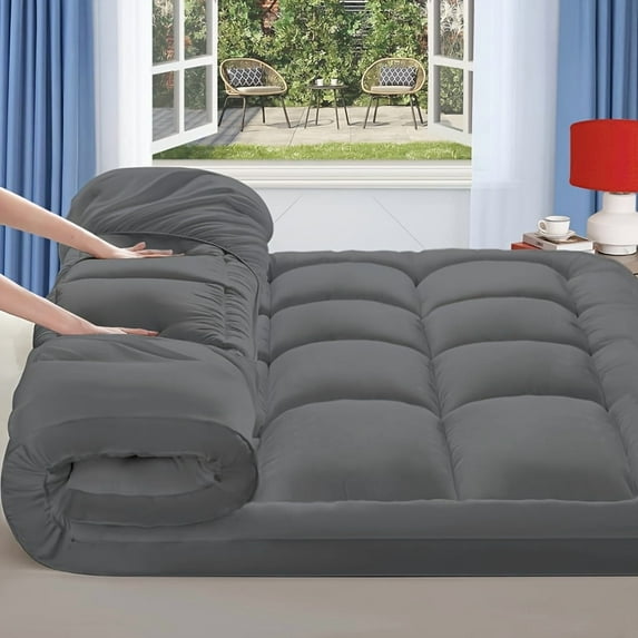 [Plush Bed Topper] Pillow Top Mattress Topper Cooling King, Extra Thick ...