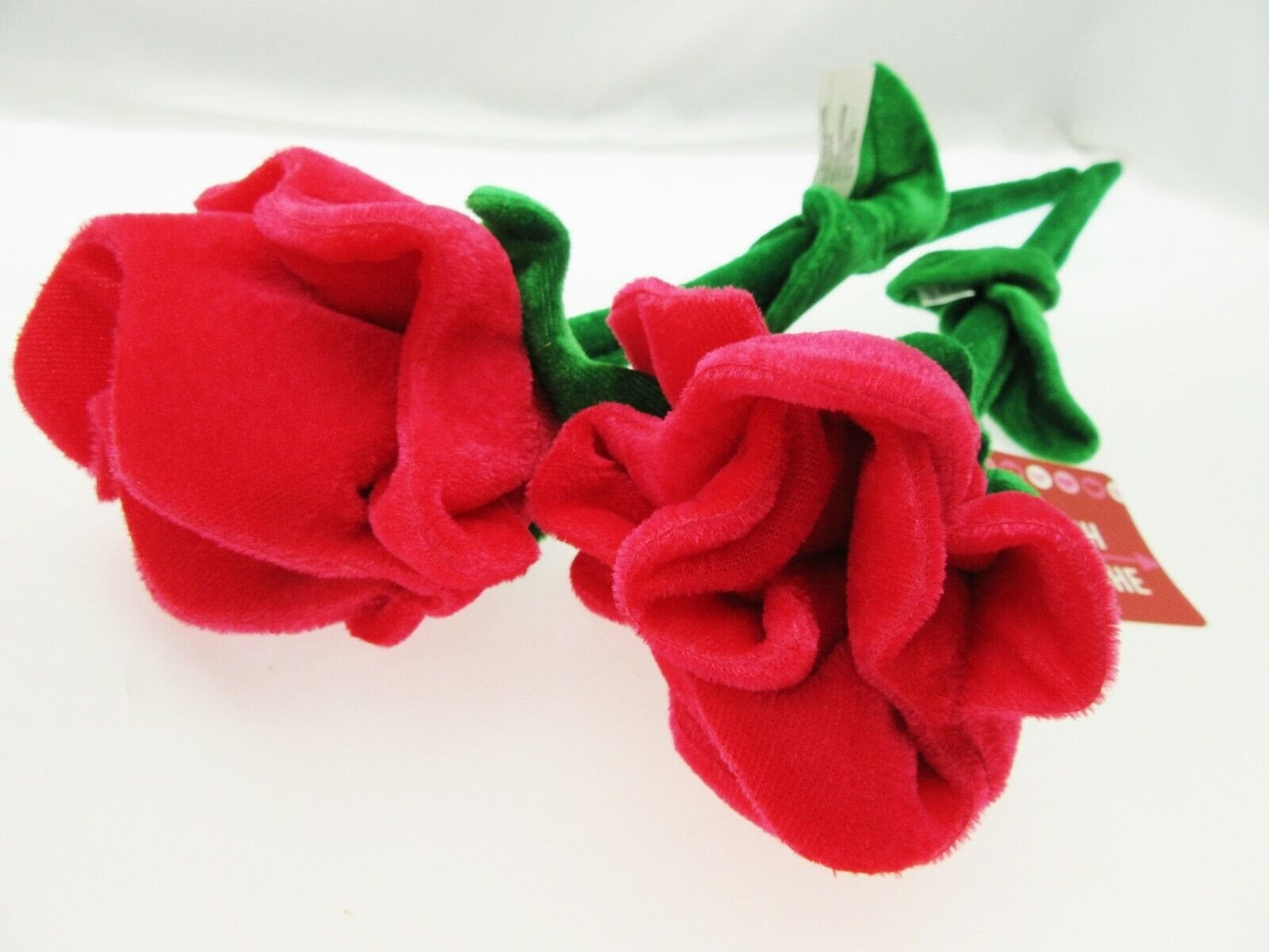 Plush Bendable Roses Valentine Gift Valentines Day Lot of two Pink ...