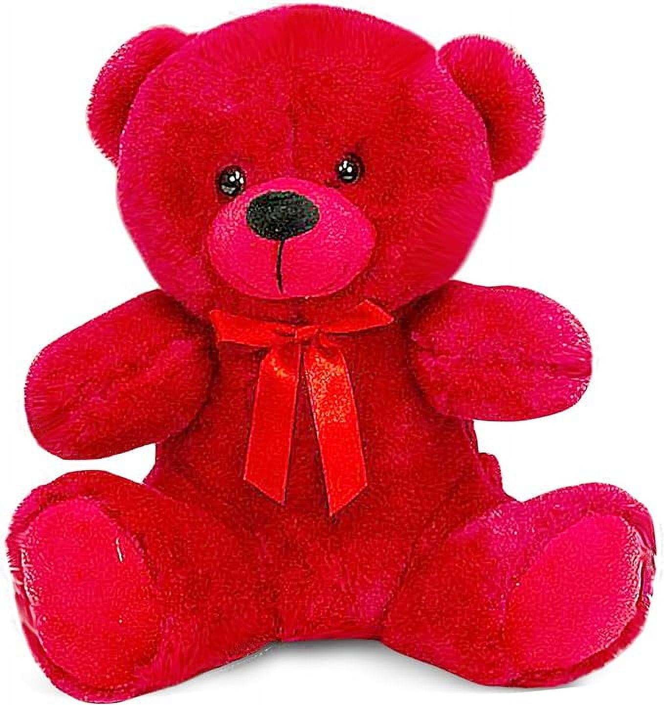Plush Best Friends Super Color Red Teddy Bear Stuffed Animal, 9-inch ...