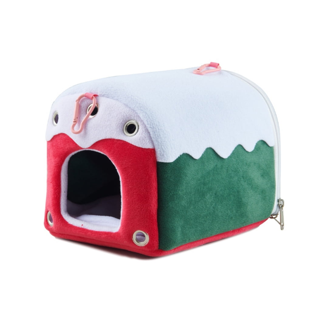 Plush Bird House Small Animal Bed Animal Cave Green Pet Bed Parrots ...