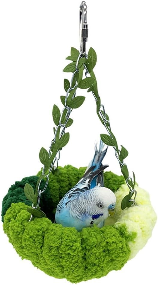 Plush Bird Nest Hammock Bed - Hanging Swing for Cage, Warm Sleeping ...