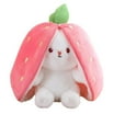 Joyivity Reversible Strawberry Bunny Plush Toy, Strawberry Rabbit ...
