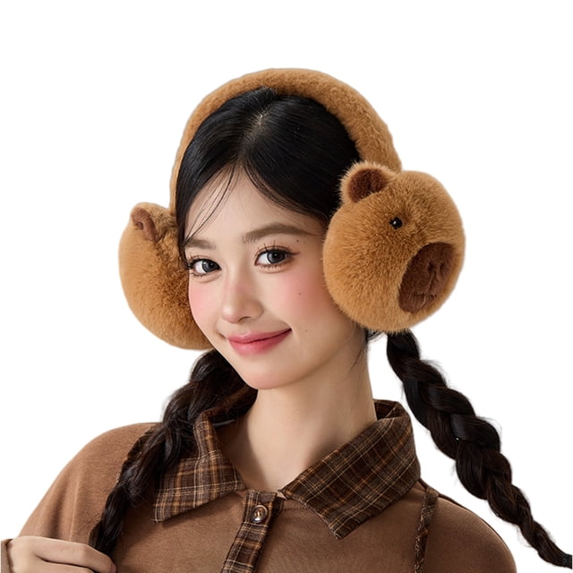 Plush Capybara Ear Muffs for Cold Weather Lovely Ear Protective Ear ...