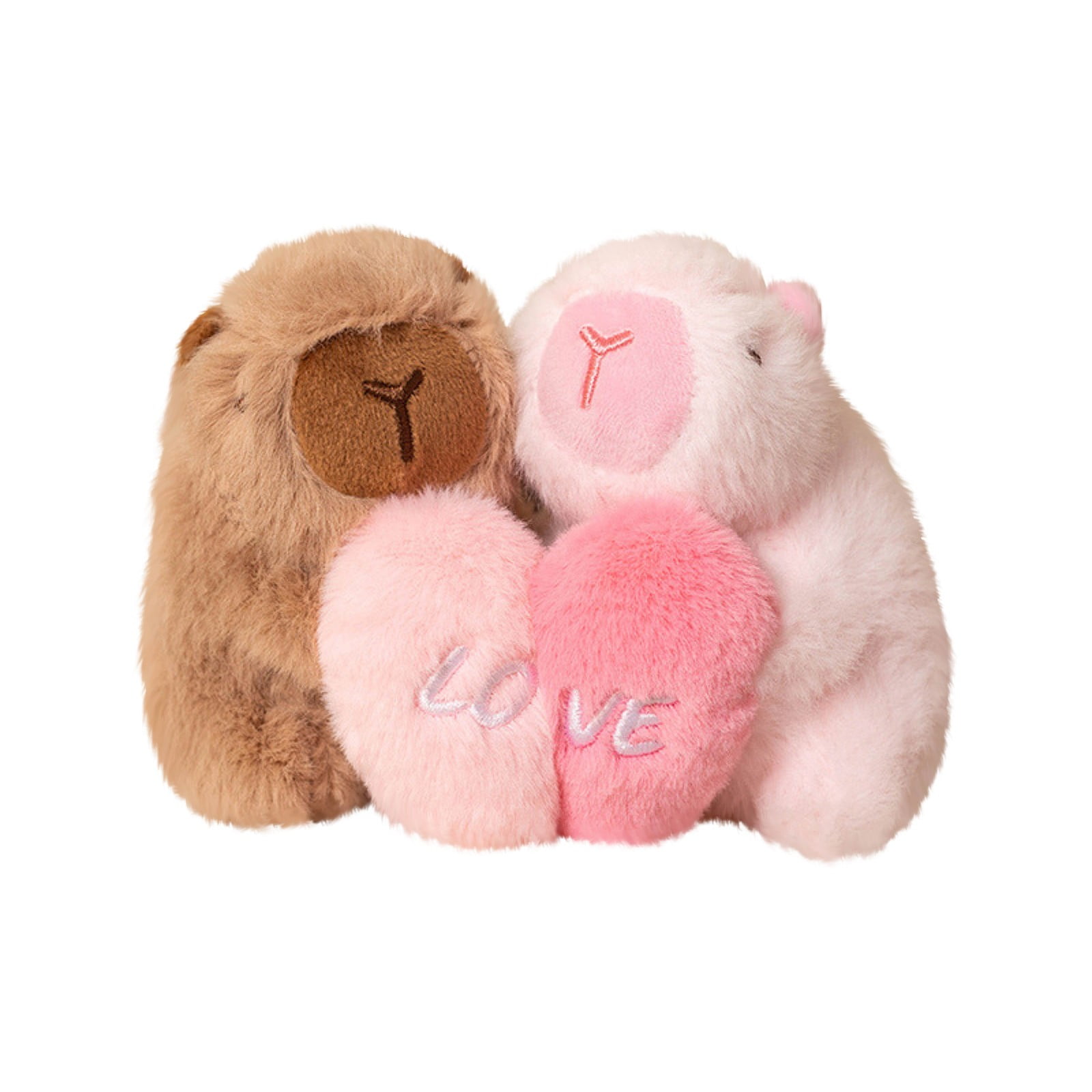 Plush Capybara Keychain Set – Cute Magnetic Heart Matching Couple ...