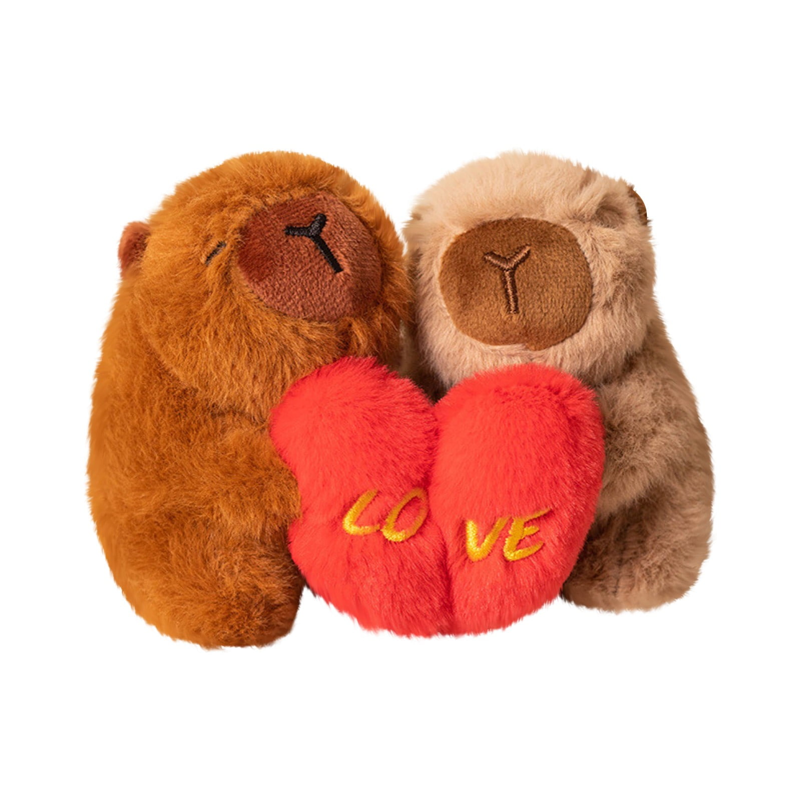 Plush Capybara Keychain Set – Cute Magnetic Heart Matching Couple ...