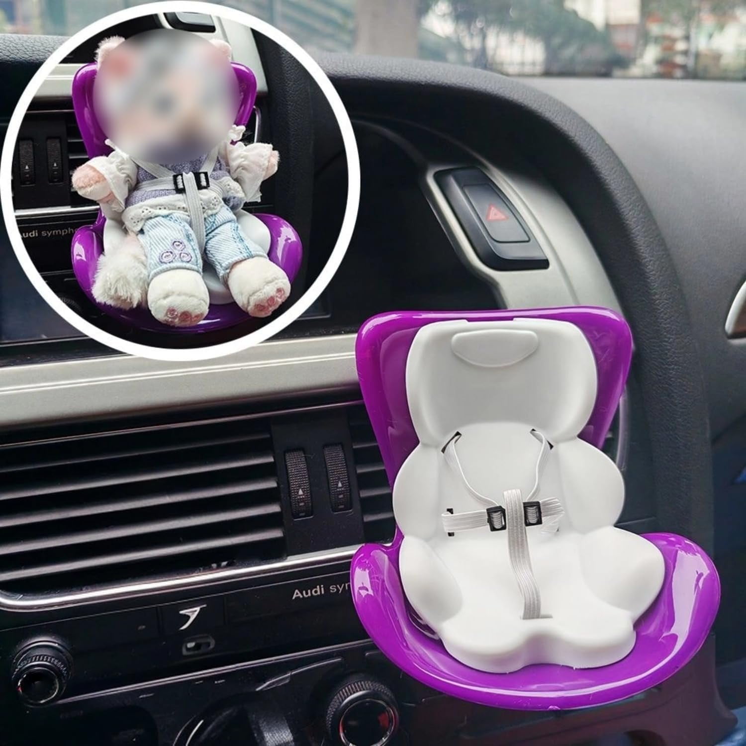 Plush Car Seat Dolls - Cute Car Interior Decoration Accessories for Air Vents and Safety Seats ...