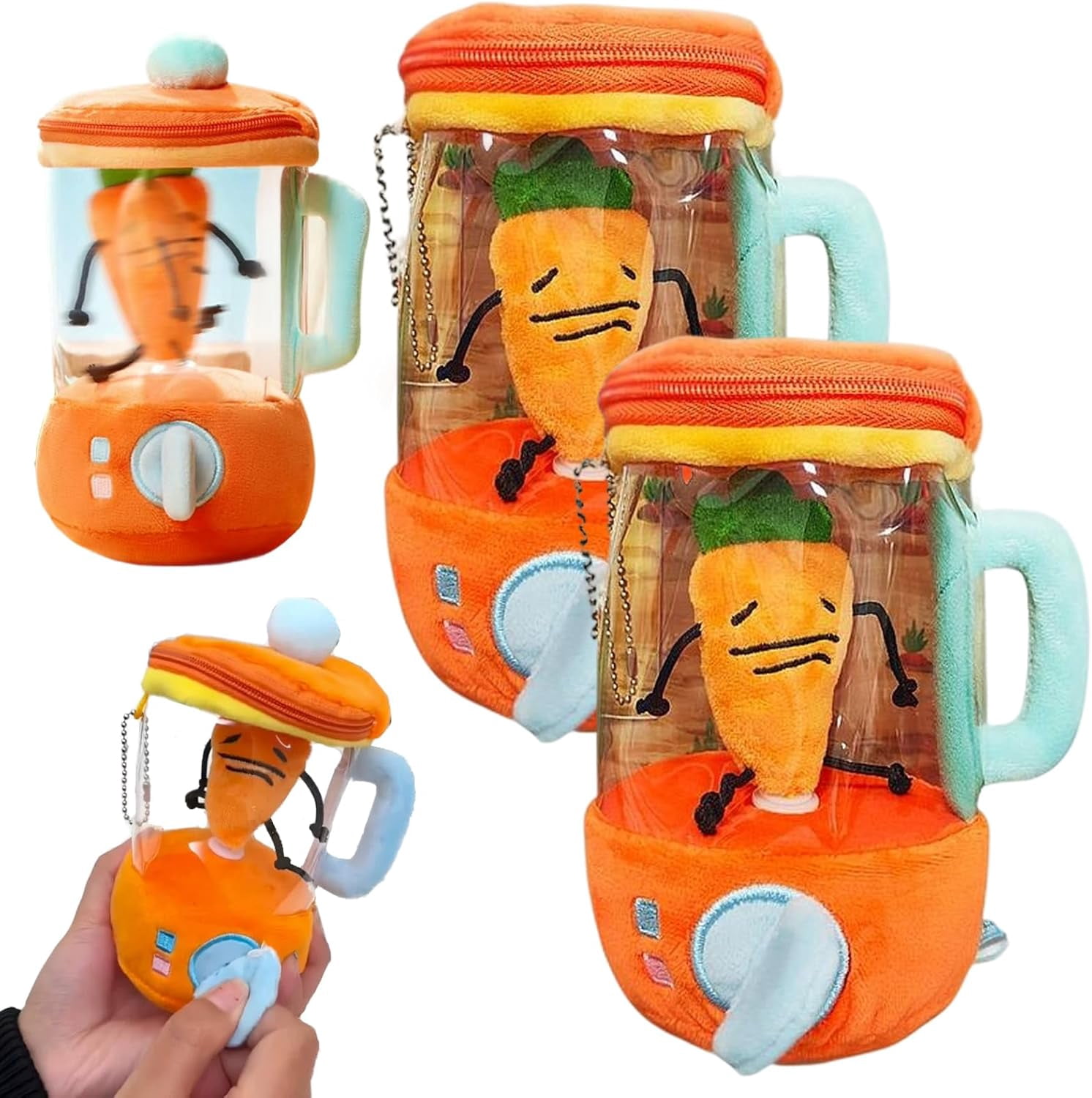 Plush Carrot Juicer Toy, Fun Drawstring Rotating Plush Toy, Carrot ...
