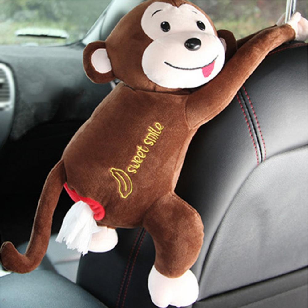 Plush Cartoon Monkey Tissue Box Tissue Cover Paper Holder Napkin Box Paper Storage for Car Home ...
