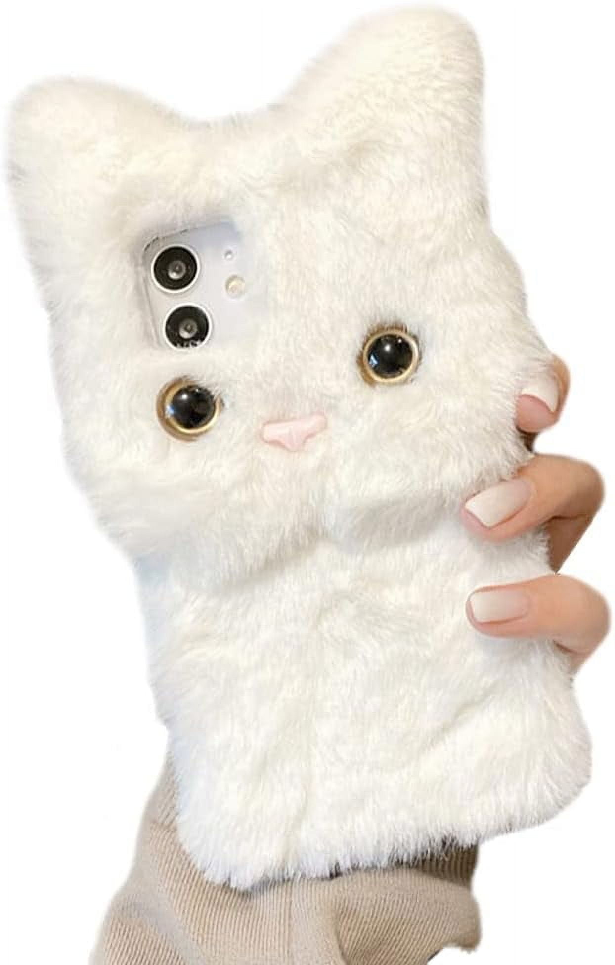 Plush Case Apply to iPhone 16 Pro Max, Cute 3D Cartoon Fur Cat Design ...