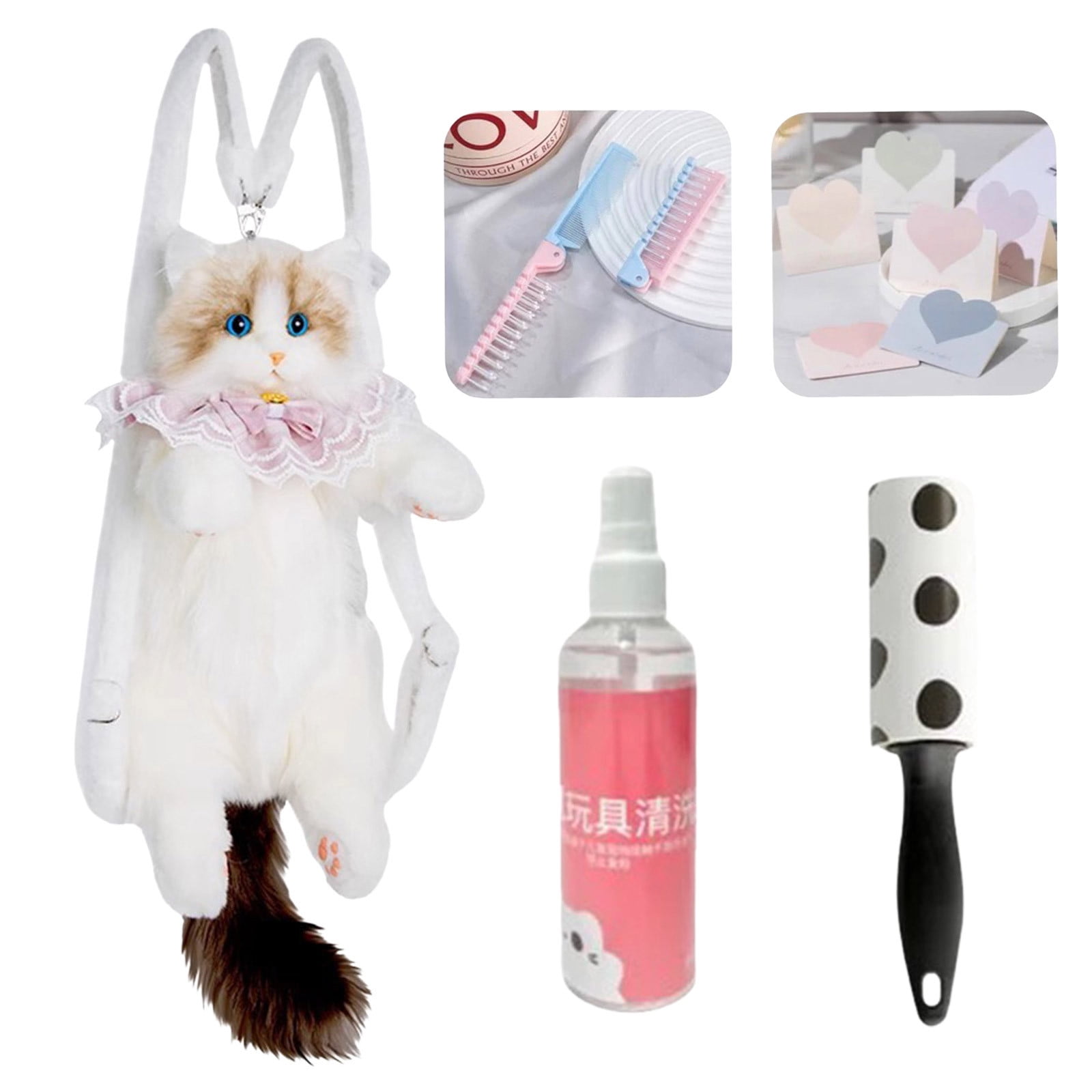 Plush Cat Backpack Realistic Calico Cat Bag Stuffed Animal Backpack ...