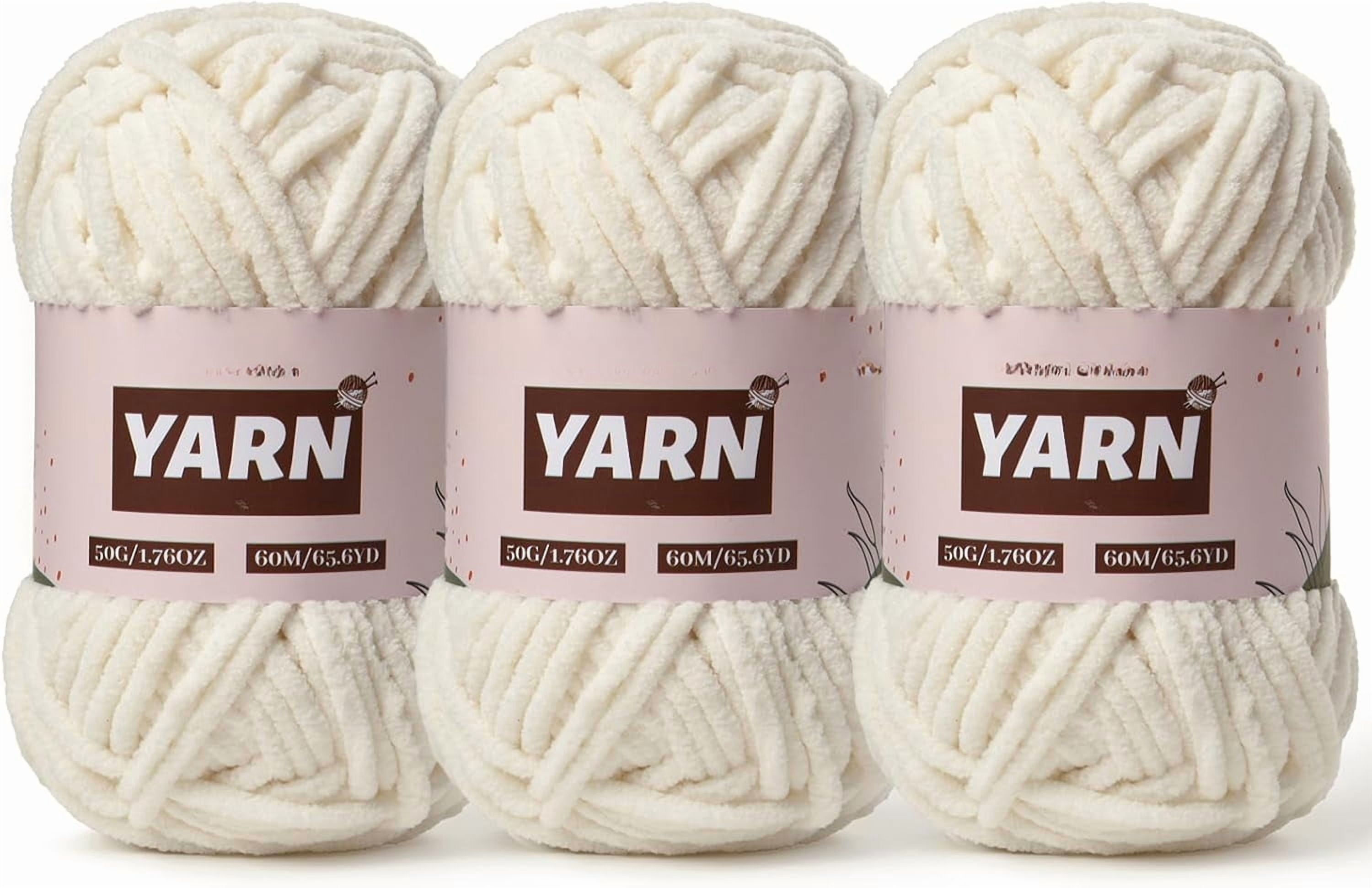 Plush Chenille Chunky Crochet Yarn - Baby Yarn for Crocheting Soft ...