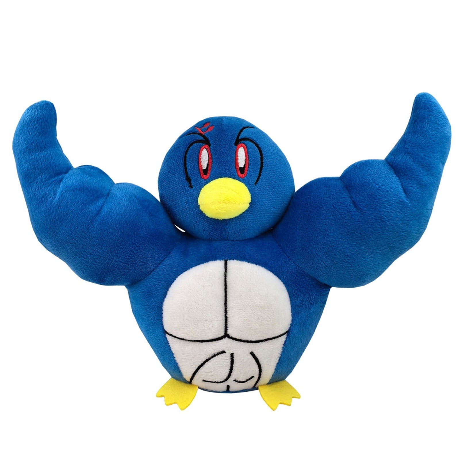 Plush Collection Adorable Blue Penguin Plush Toy with Muscular Arms ...