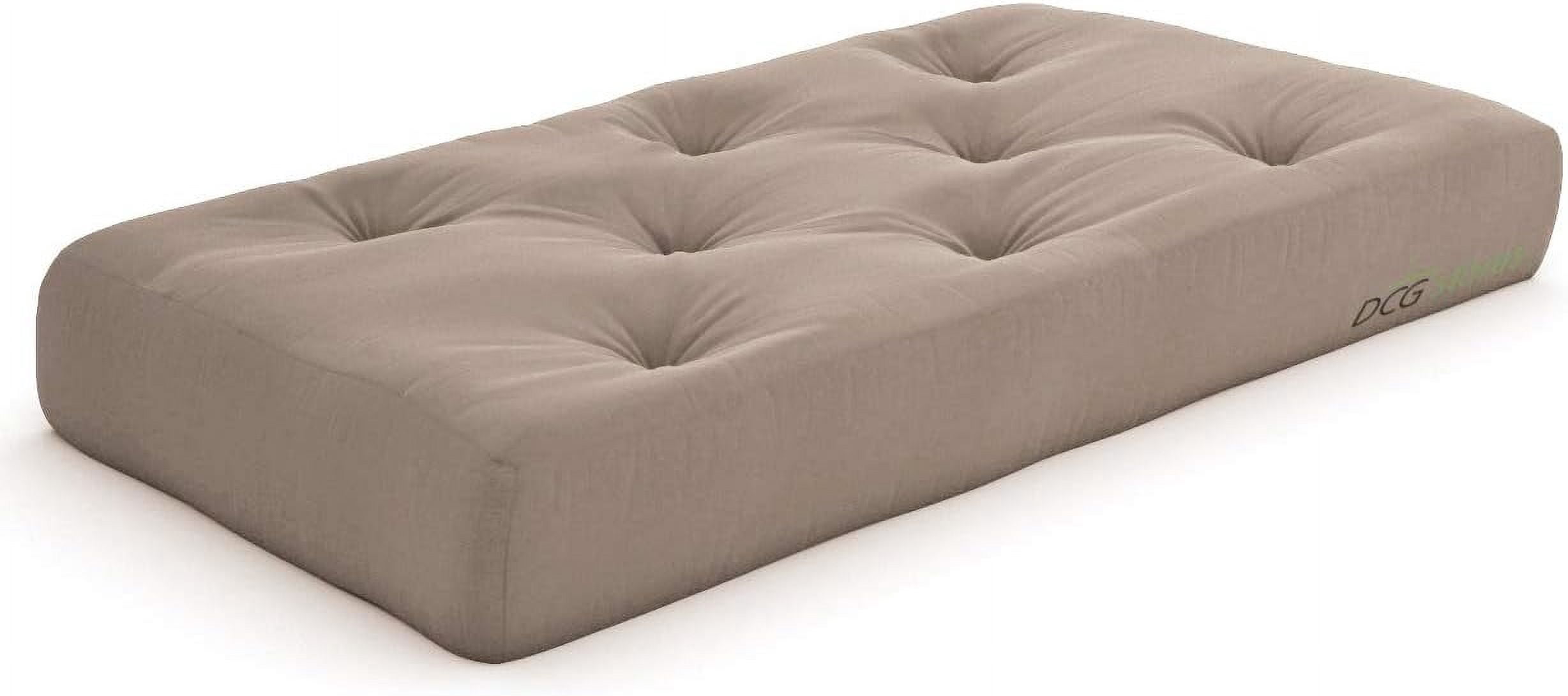 Plush Comfortable 8-Inch Futon Chair Ottoman Mattress Navy Twill - Made ...