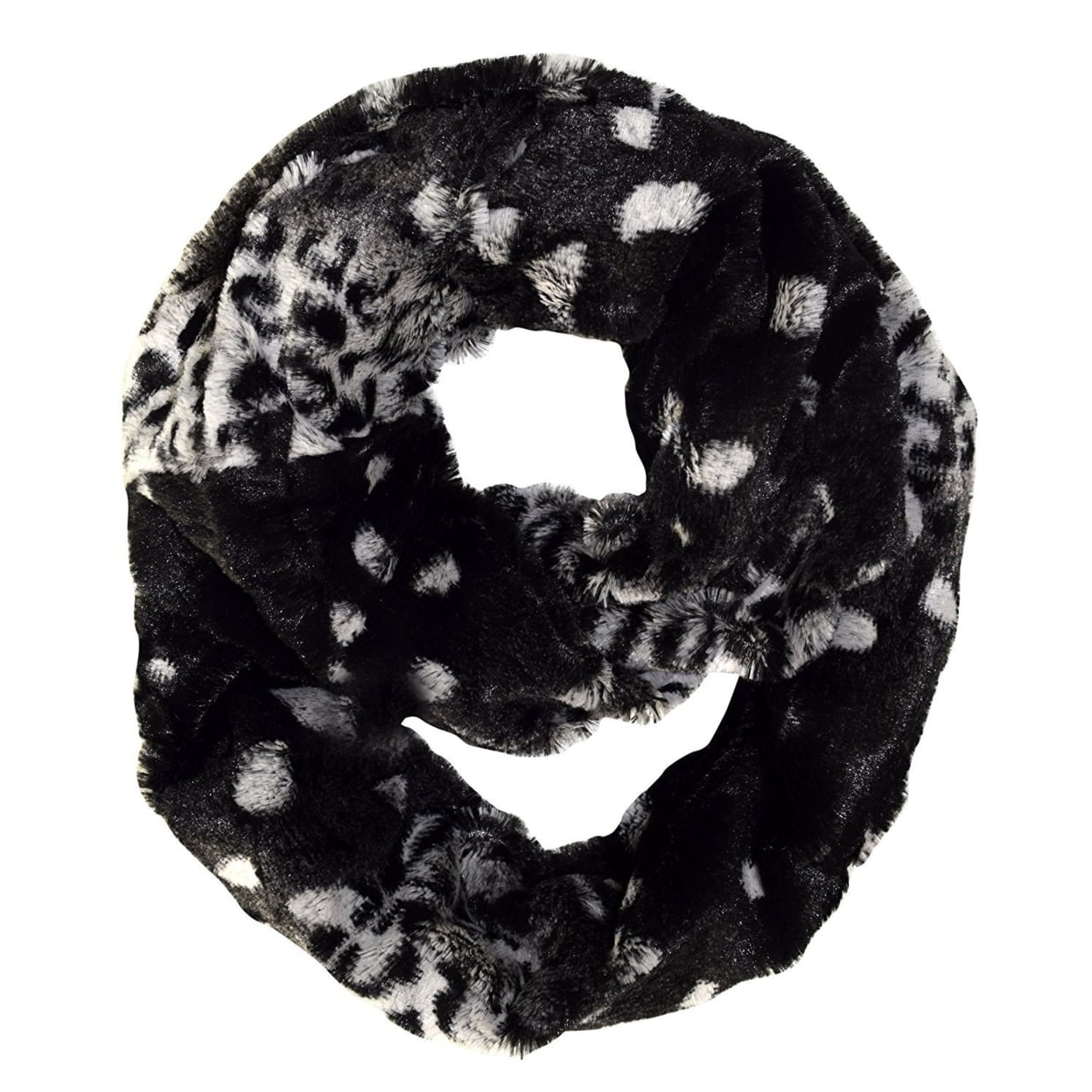 Plush Cowl Collar Faux fur Two Tone Infinity Loop Scarf - Walmart.com