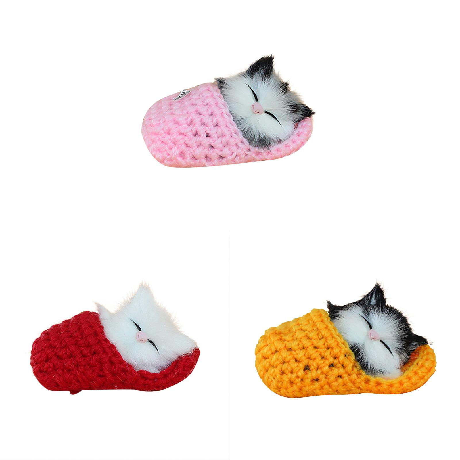 Plush Creative Sleeping Furry Realistic Decor Animals With Sound Cat ...