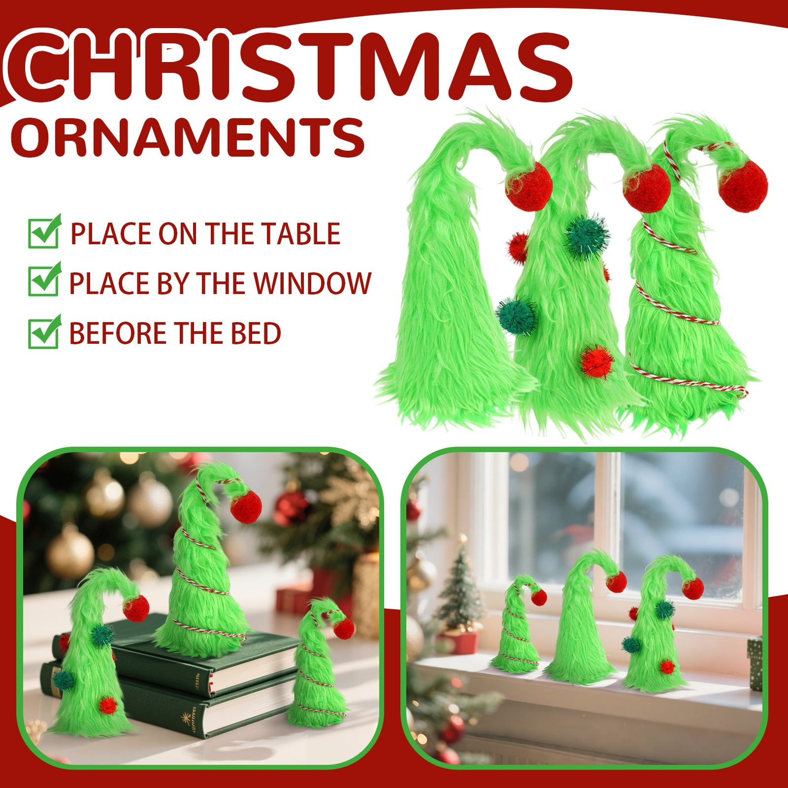 Plush Crooked-Neck Christmas Tree Topper Ornaments Decorations Soft ...