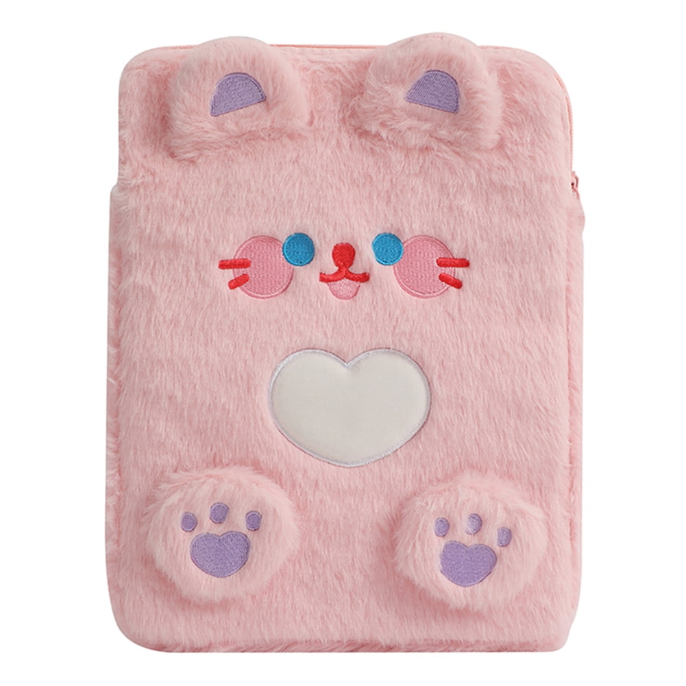 Plush Cute Tablet Cover Zipper 11 Inch Soft for Women and Girls (Pink ...