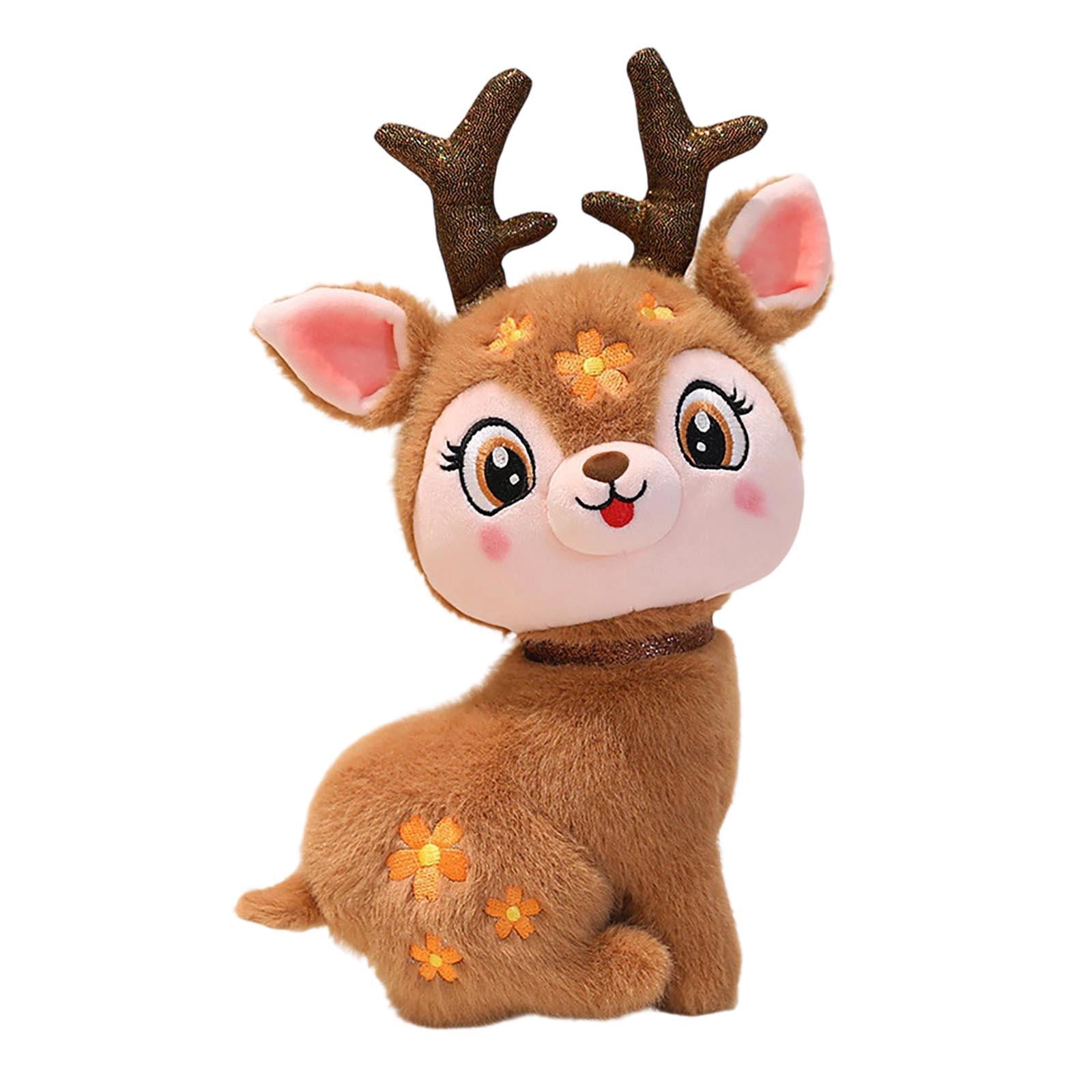 Plush Deer Stuffed Animal 8 Inch Soft Cuddly Stuffed Plush Toy Cute ...